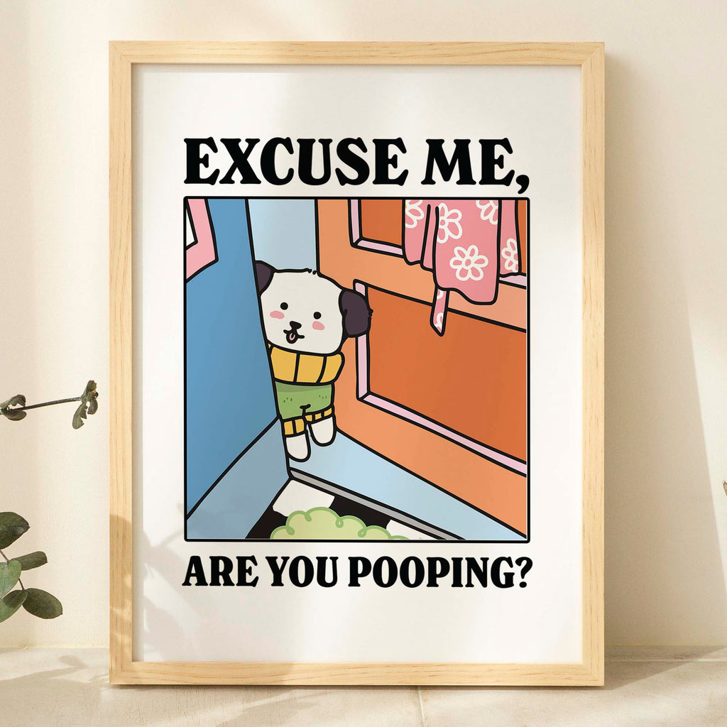 'Are you pooping?' Dog Print Blue – Kinder Planet Company