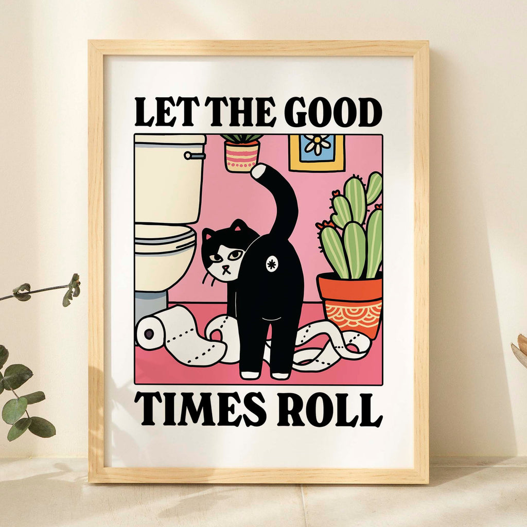 'Let the good times roll' Cat Print – Kinder Planet Company
