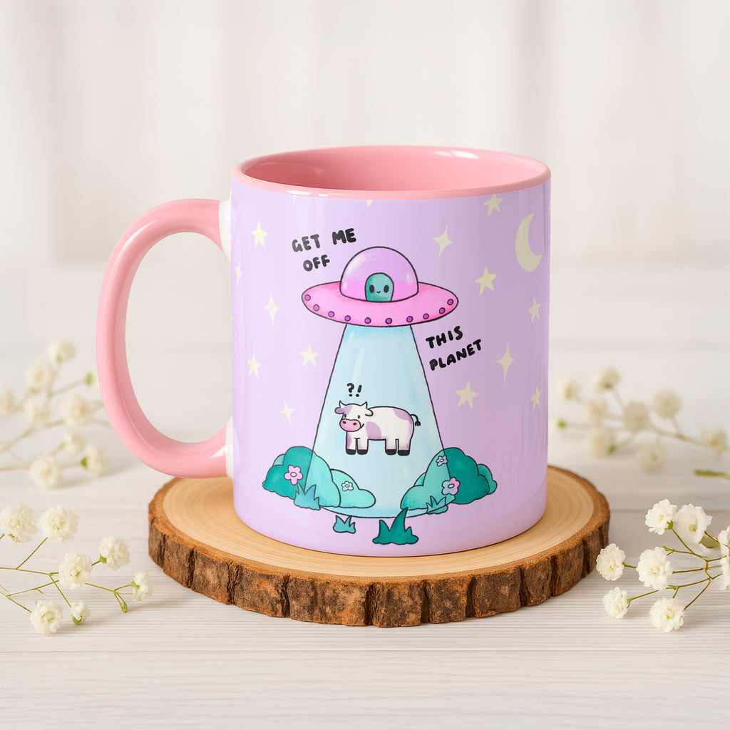Get Me Off This Planet Cow Mug – Kinder Planet Company