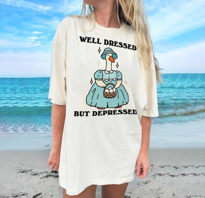 'Well Dressed but depressed' Goose T-shirt – Kinder Planet Company