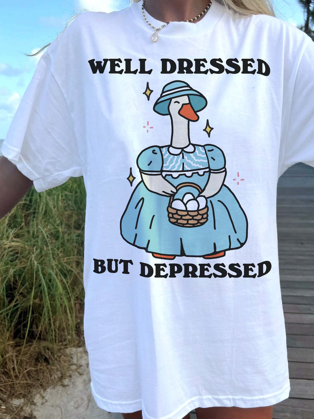 'Well Dressed but depressed' Goose T-shirt – Kinder Planet Company