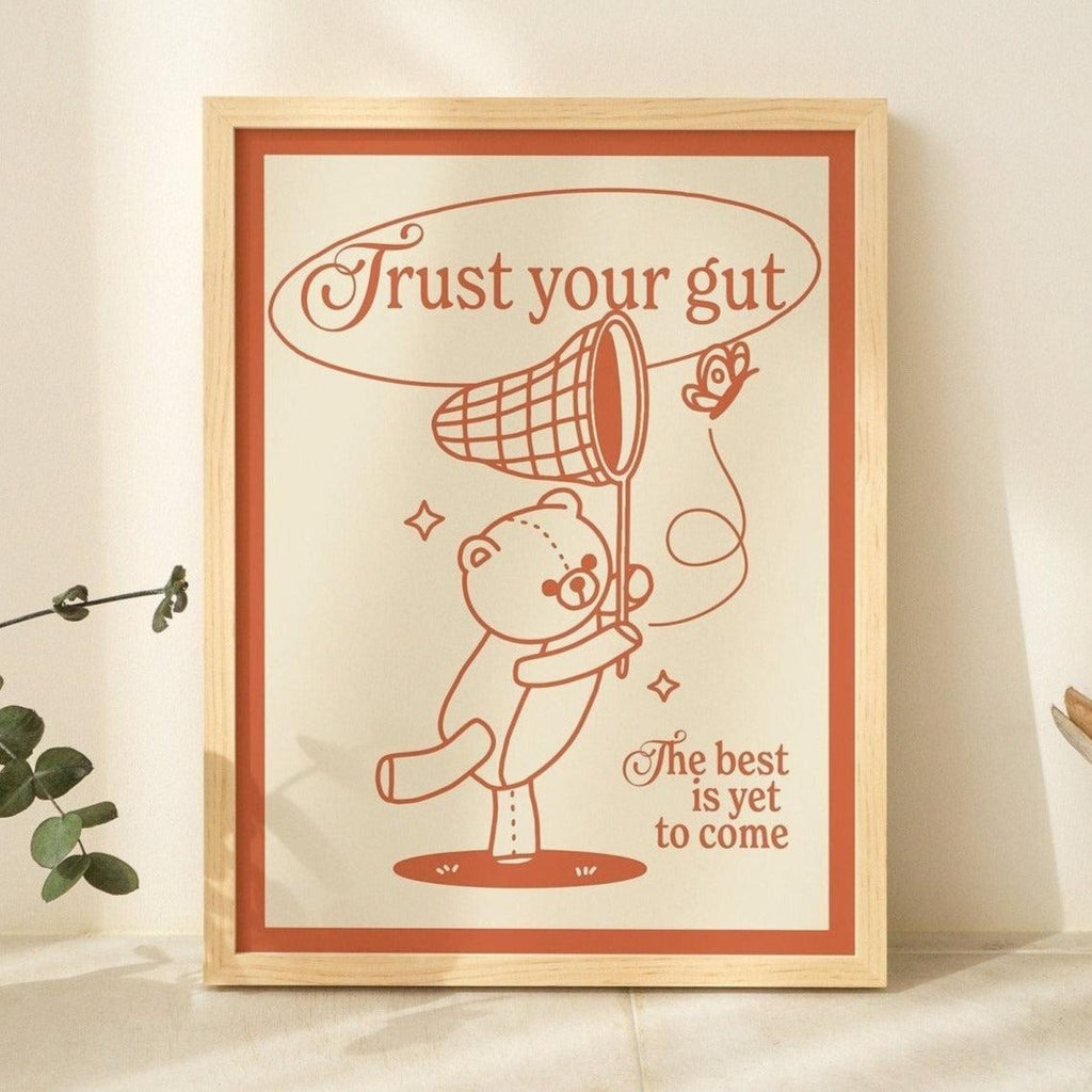 'Trust Your Gut' Cute Bear Print – Kinder Planet Company